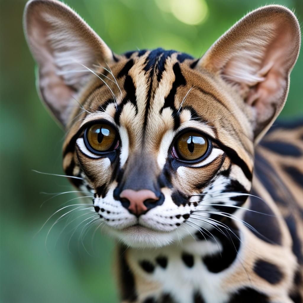 Margay, small endangered South American wild cat. - AI Generated ...