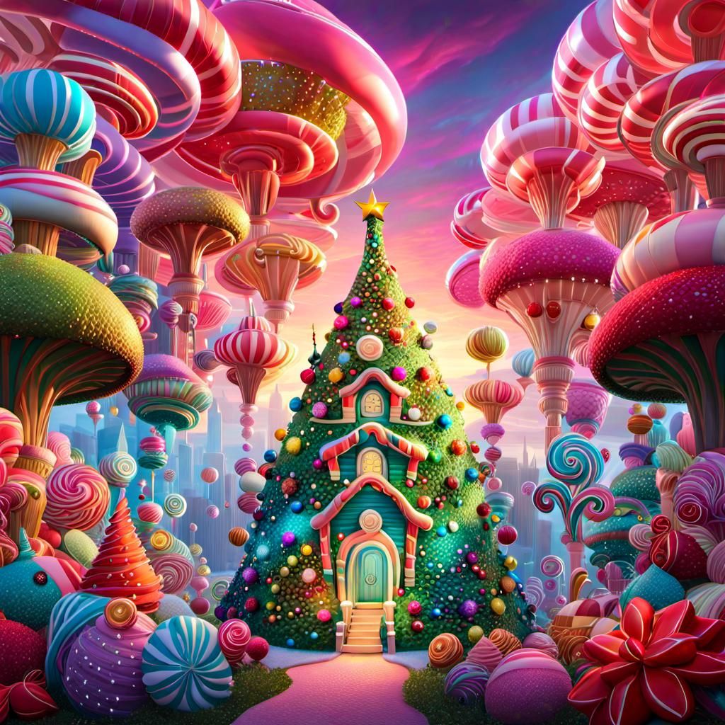 Fantasy Christmas tree - AI Generated Artwork - NightCafe Creator