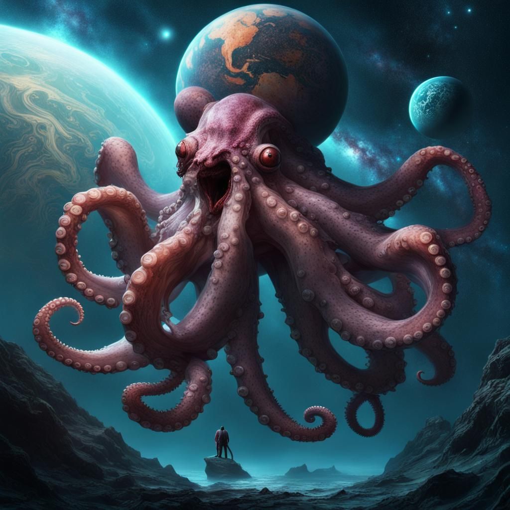 Cosmic Octopus - AI Generated Artwork - NightCafe Creator