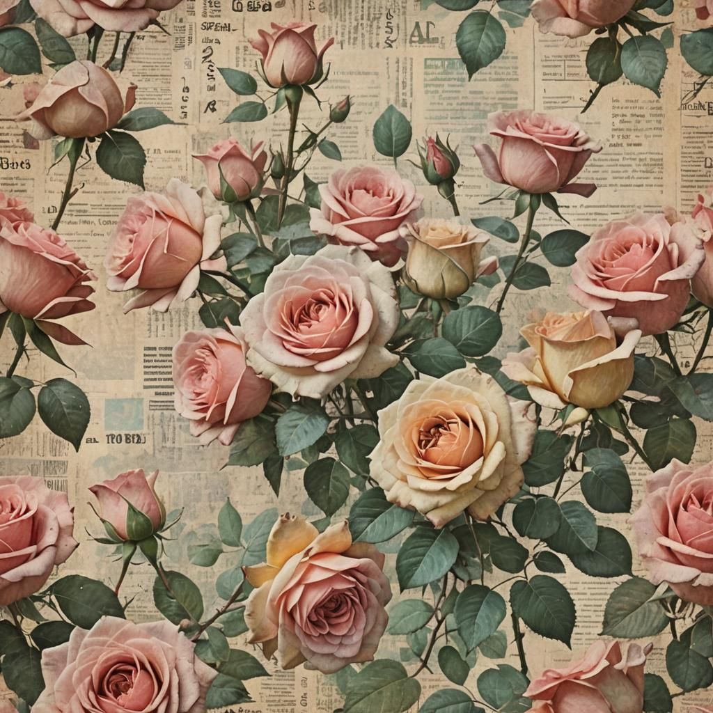 Roses pattern - AI Generated Artwork - NightCafe Creator