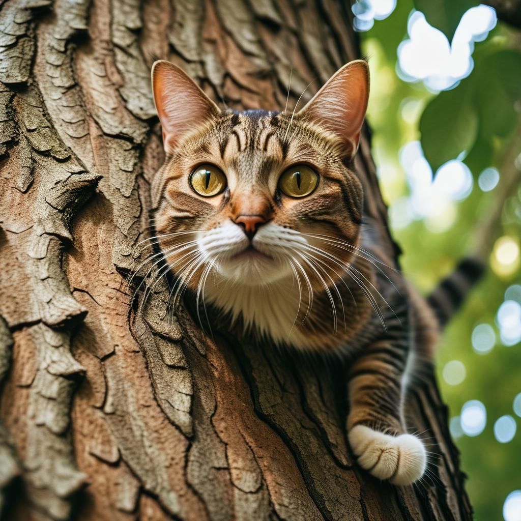 Cat in a tree - AI Generated Artwork - NightCafe Creator