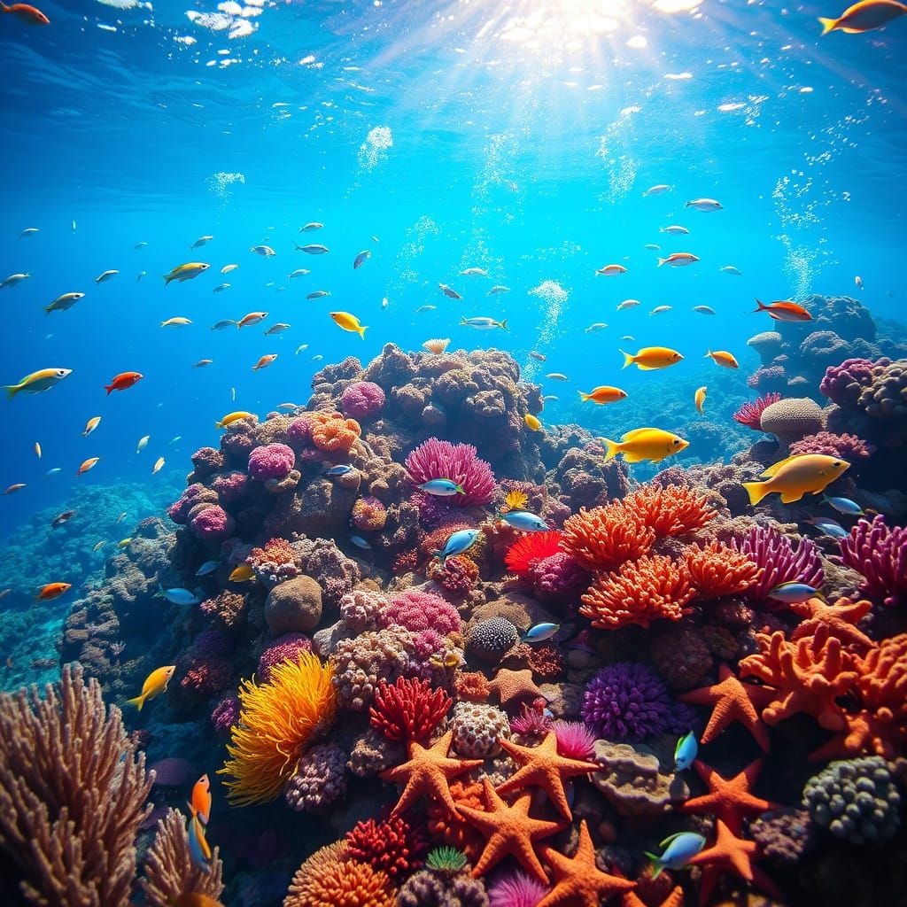 An underwater seascape masterpiece creation of The vibrant, underwater ...