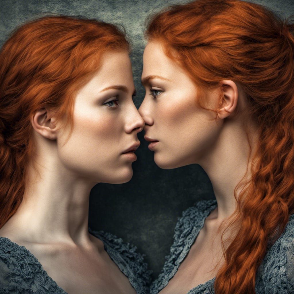 Twins whispering… - AI Generated Artwork - NightCafe Creator