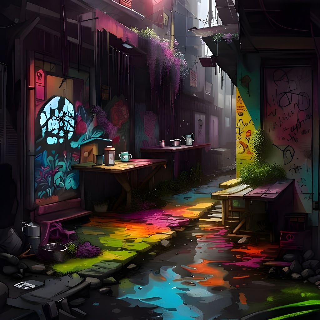 Alley Tea in Tokyo - AI Generated Artwork - NightCafe Creator