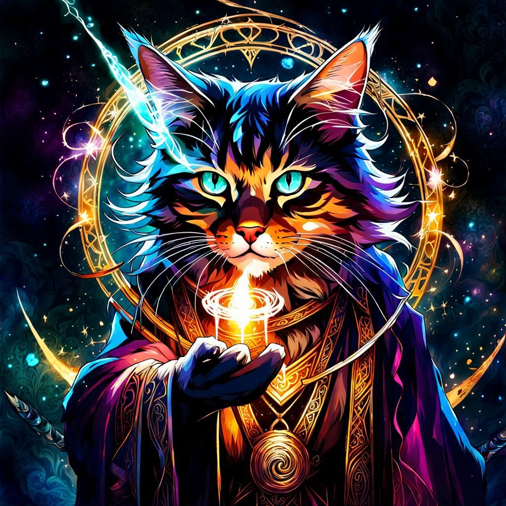 wizard cat - AI Generated Artwork - NightCafe Creator