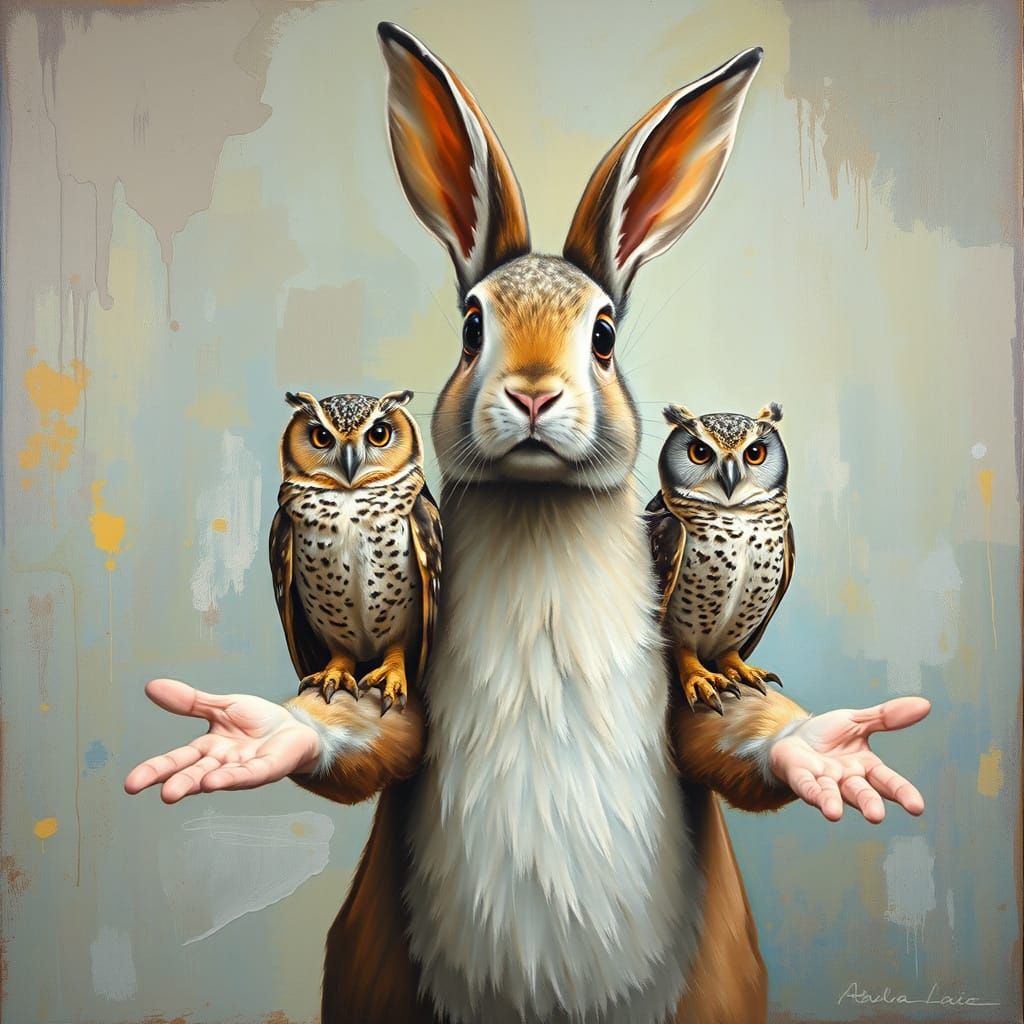 Surreal Rabbit Masterpiece Blends Dürer, Dali, Kli... - AI Art