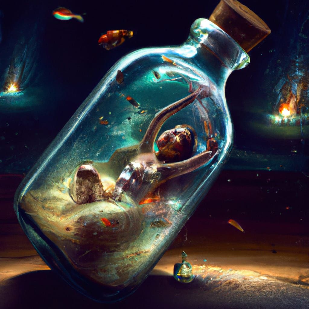 Trapped in a bottle - AI Generated Artwork - NightCafe Creator