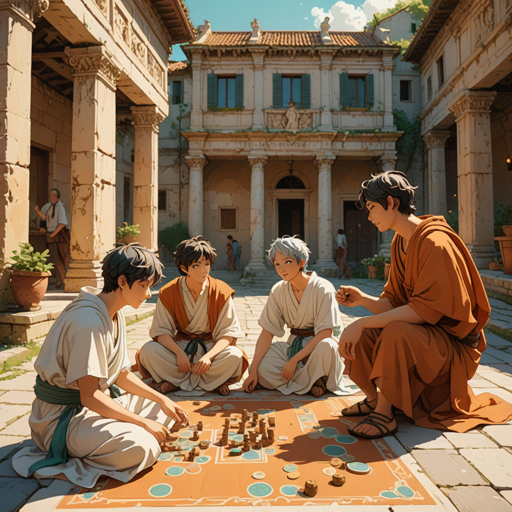 Romans Playing Board Games - Romans Playing Board Games