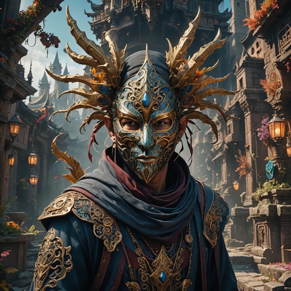 person wearing a 3 sided mask - AI Generated Artwork - NightCafe Creator