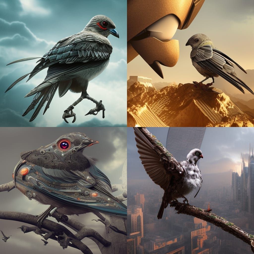 Cyborg bird - AI Generated Artwork - NightCafe Creator