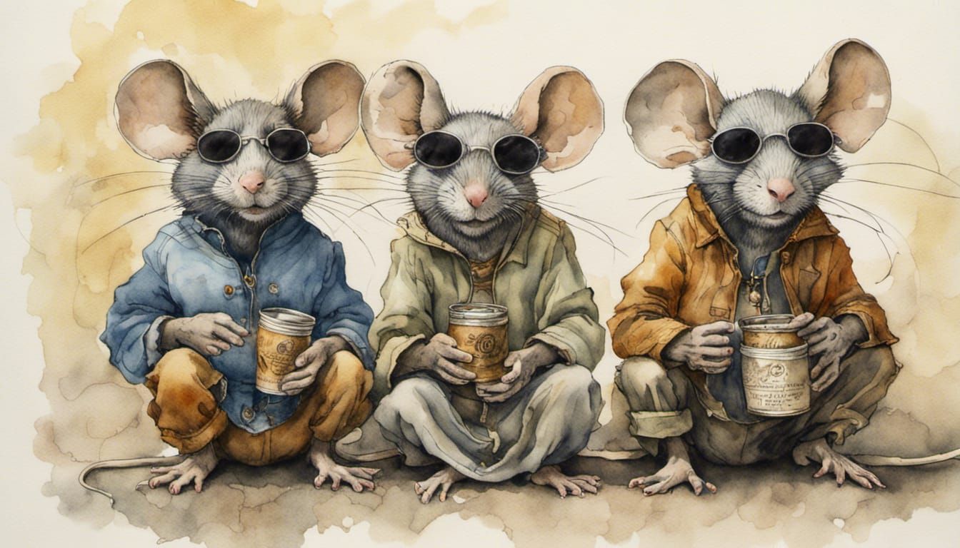 Three blind mice - AI Generated Artwork - NightCafe Creator