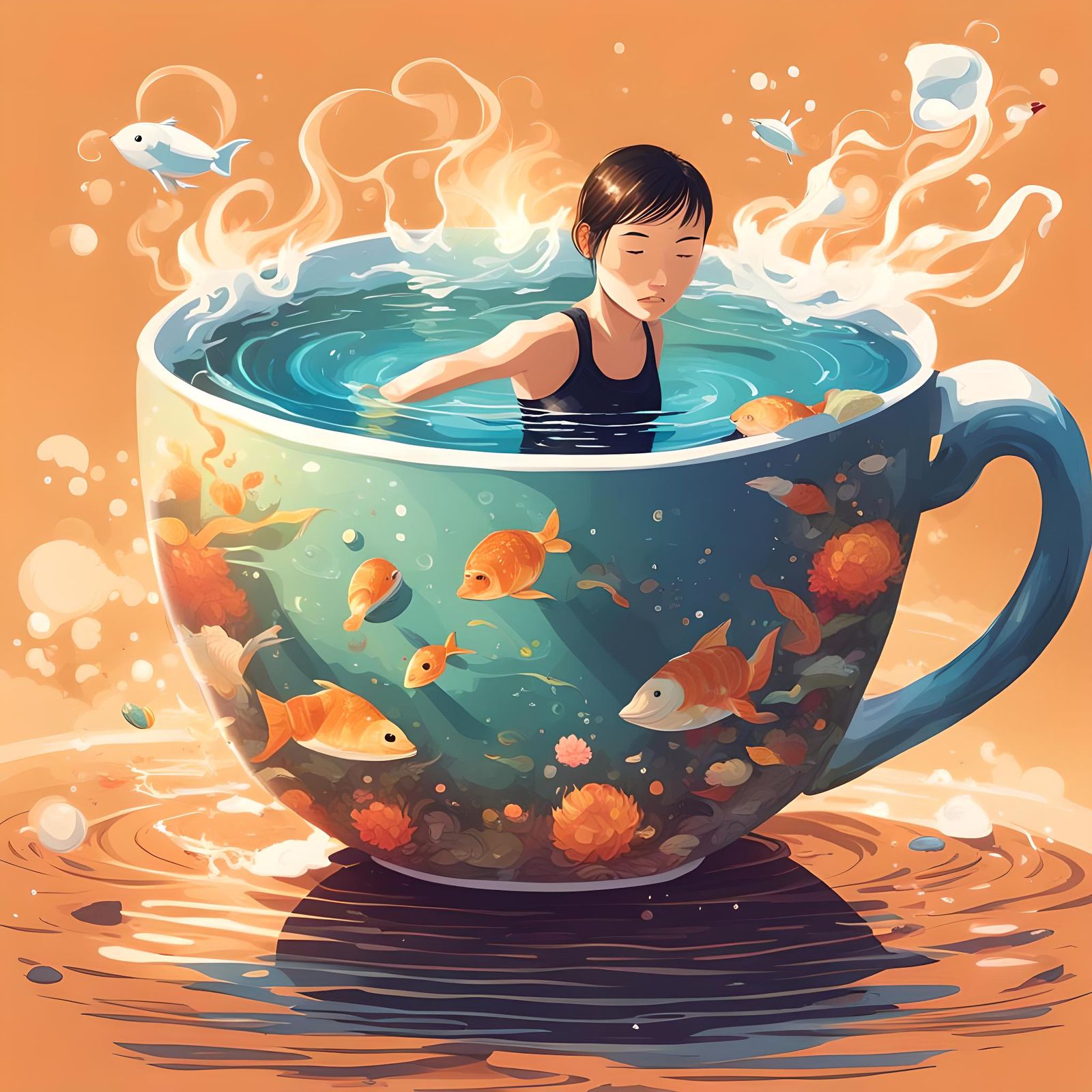 Traditional Fish Tea Bath - AI Generated Artwork - NightCafe Creator