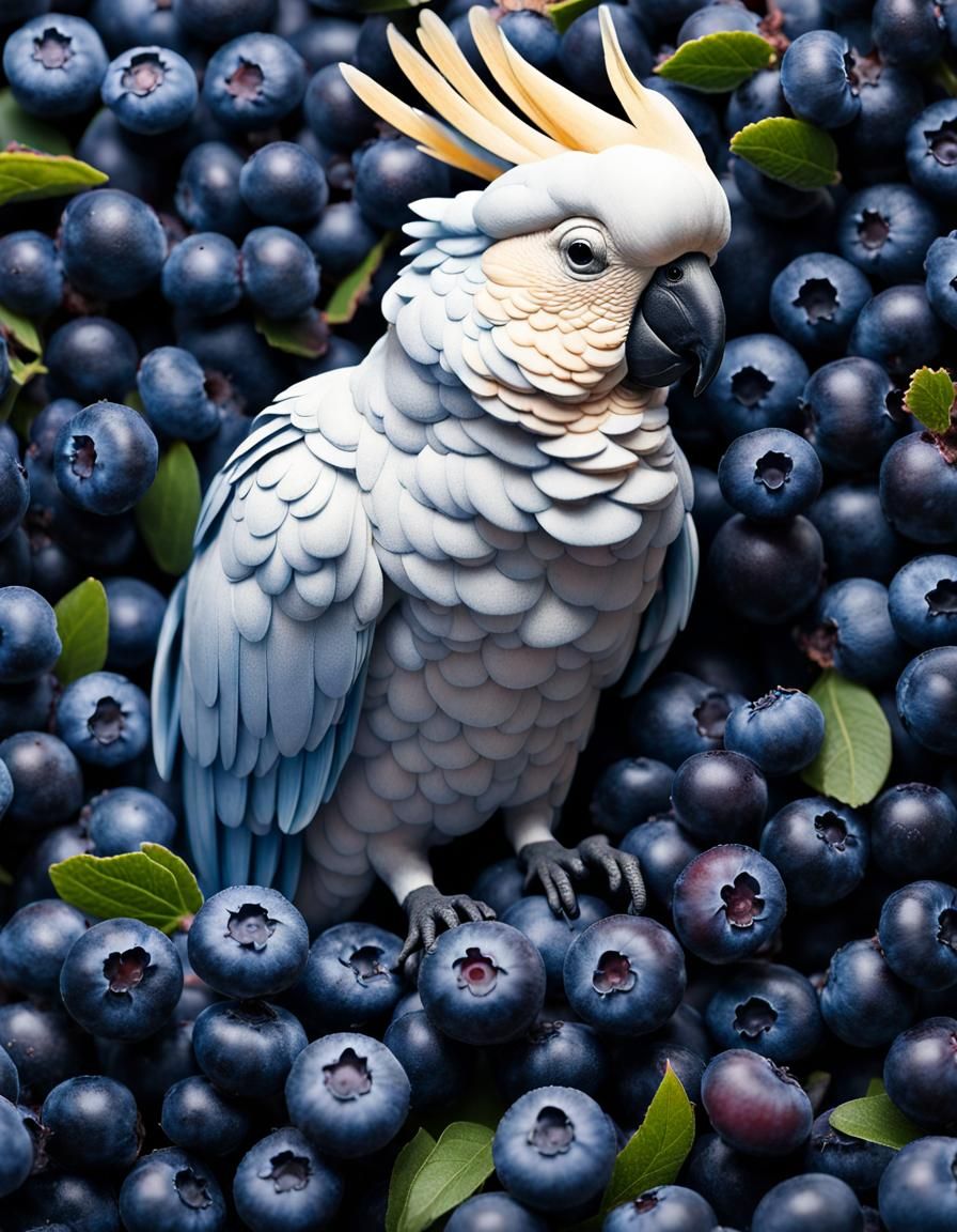 Close-up Microphotograph Portrait: majestic Blue feathered obese ...