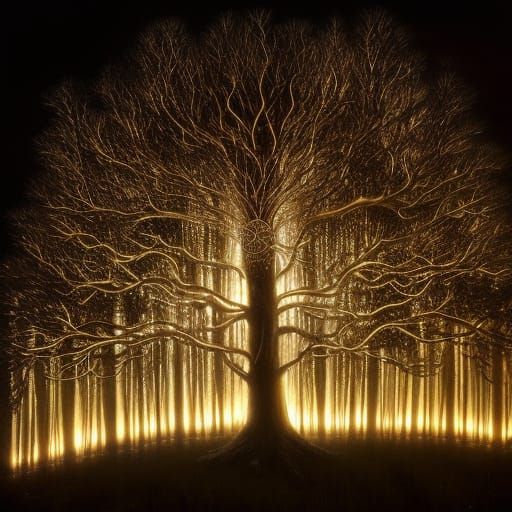 Backlit luminescent tree By Josephine Wall and Russ Mills - AI ...