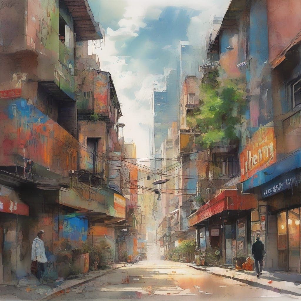 iridescent blue, red, orange, yellow, green watercolor nostalgic era of ...