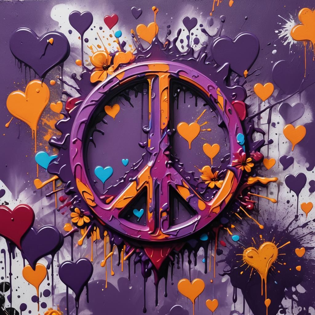 Graffiti peace sign art - AI Generated Artwork - NightCafe Creator