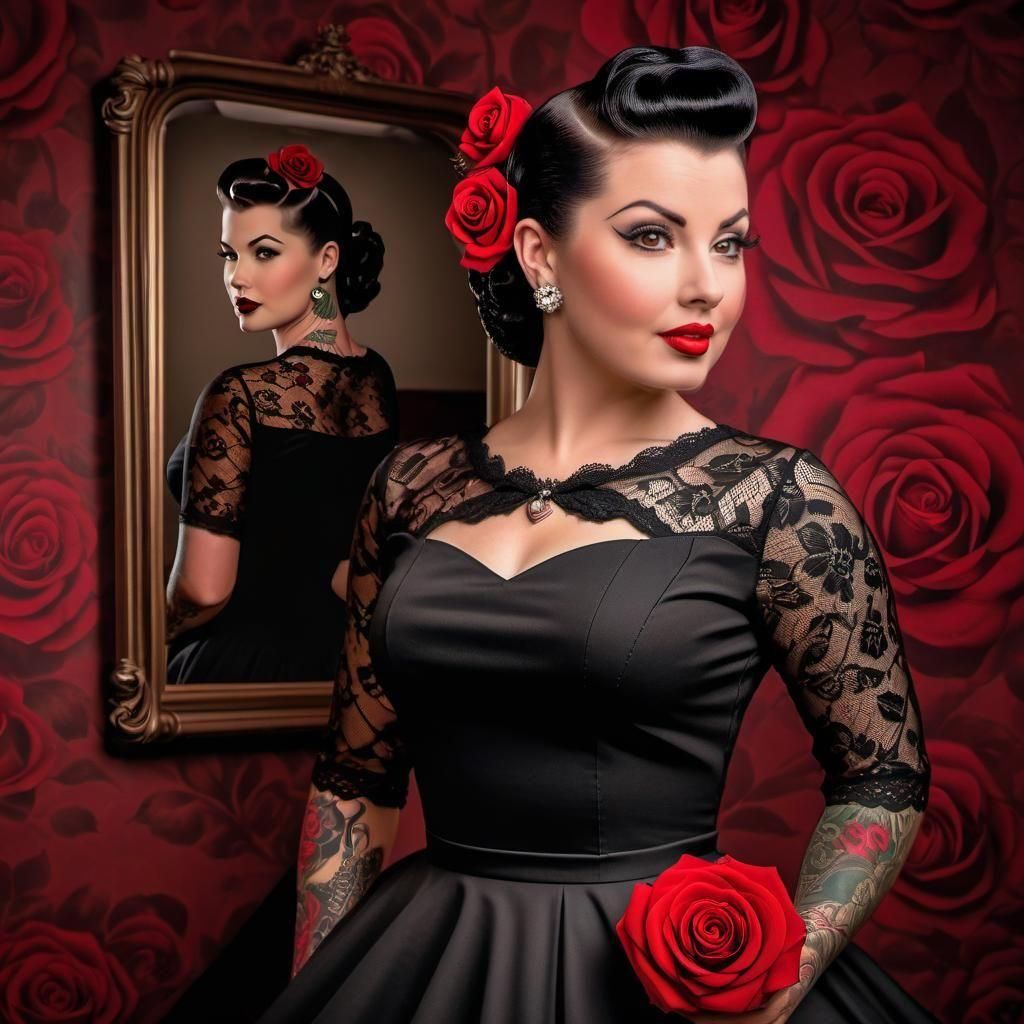 Gothabilly/ PinUp Goth 6 - AI Generated Artwork - NightCafe Creator