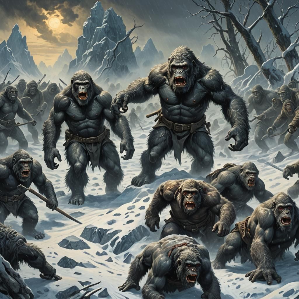 The Ice Ape Kingdom - AI Generated Artwork - NightCafe Creator