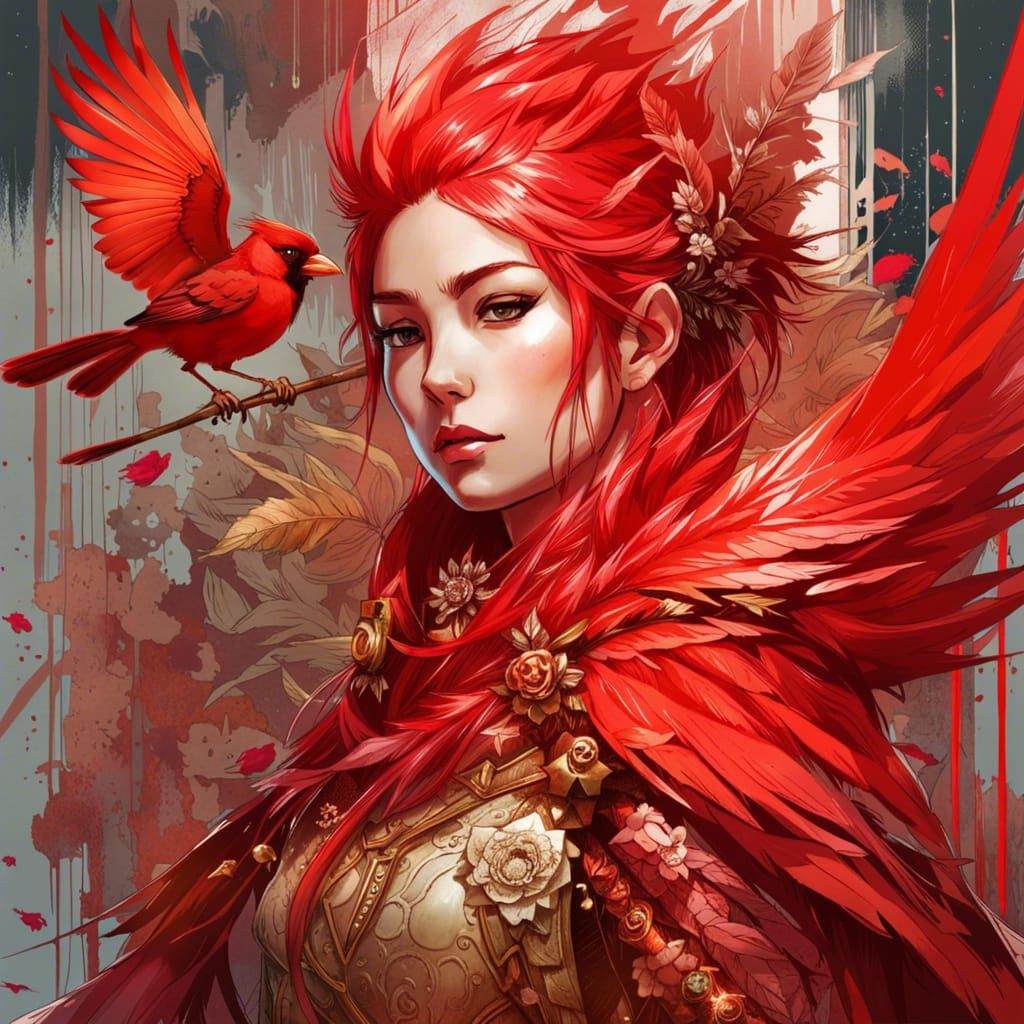 Red Cardinal portrait - AI Generated Artwork - NightCafe Creator