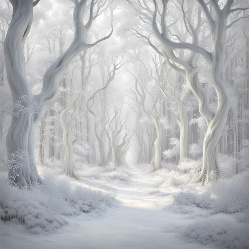 into the snow covered forest - AI Generated Artwork - NightCafe Creator