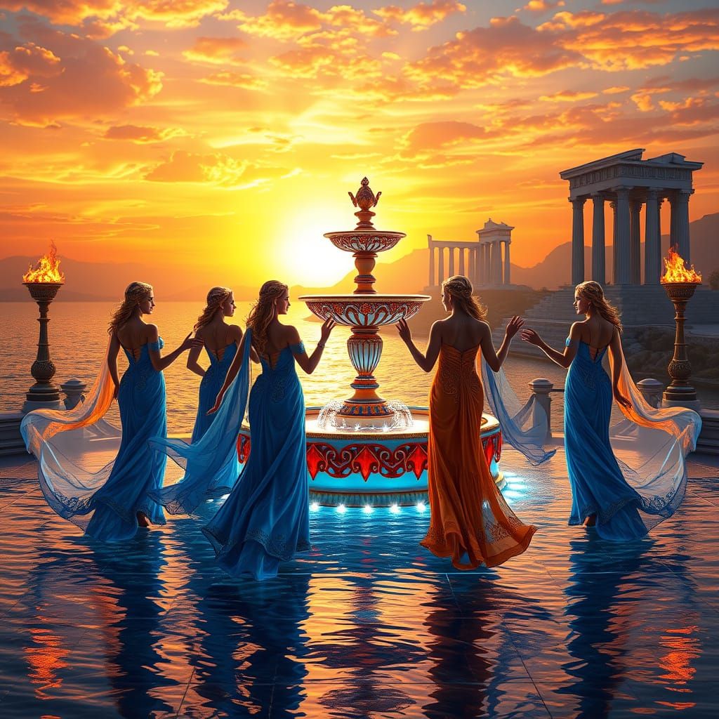 Greek Beauties dancing at Love-Fountain @Andrearosalife