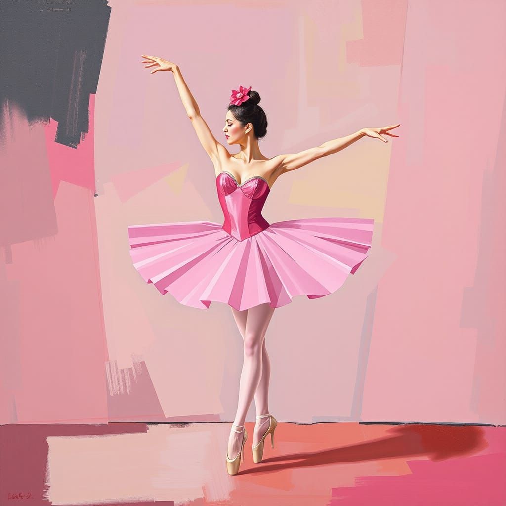 cubism ballerina in pink - cubism ballerina in pink