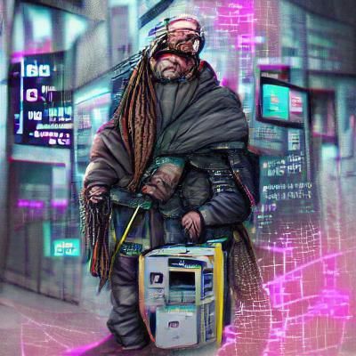 Cyberpunk Hobo - AI Generated Artwork - NightCafe Creator