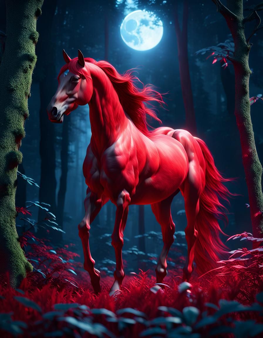 The Red Stallion - AI Generated Artwork - NightCafe Creator