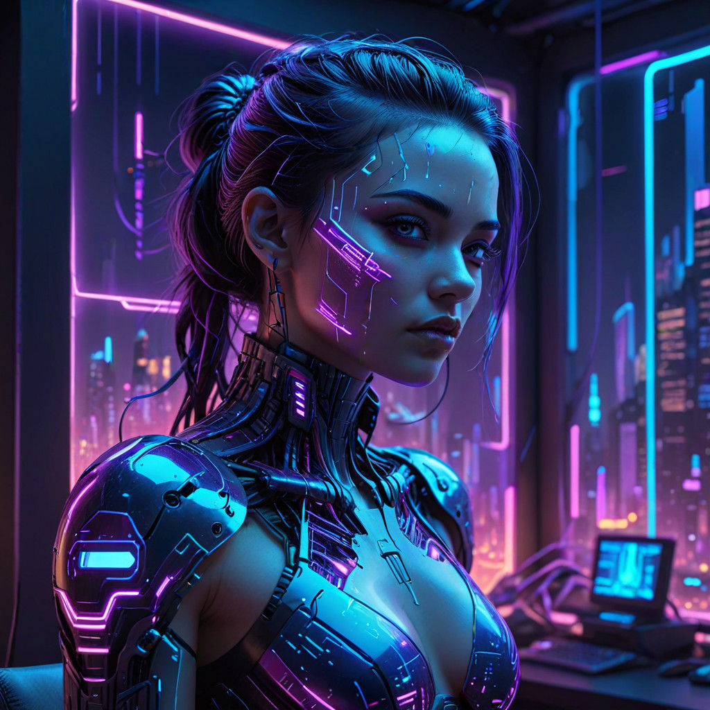 The canvas hummed, a digital haze, Reflecting hues in a pixel maze. An AI artist, with circuits ...