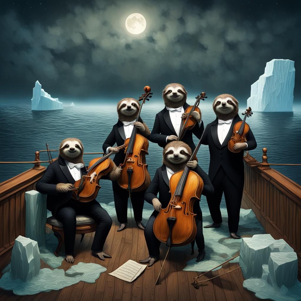 The Titanic’s Sloth Orchestra. In Memoriam - AI Generated Artwork ...