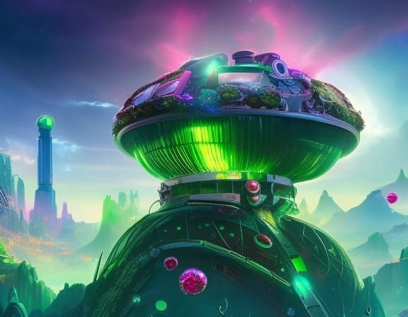 Happy alien station - AI Generated Artwork - NightCafe Creator