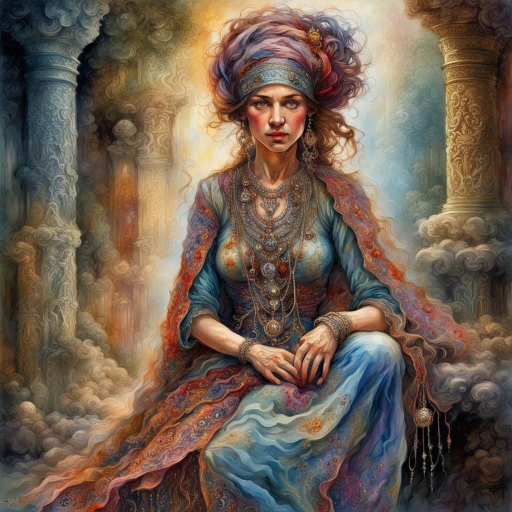 Traditional Turkish woman - AI Generated Artwork - NightCafe Creator