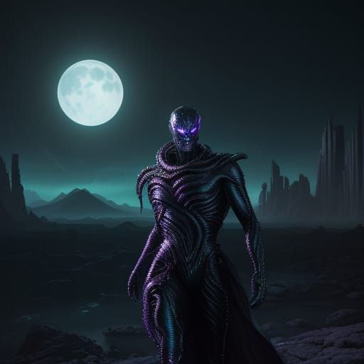 Eldritch Hero Dominates Retrofuturistic Landscape ... - AI Art