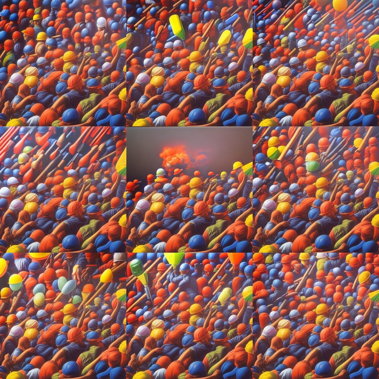 police with guns fire at the crowd hyperdetailed intricately detailed ...