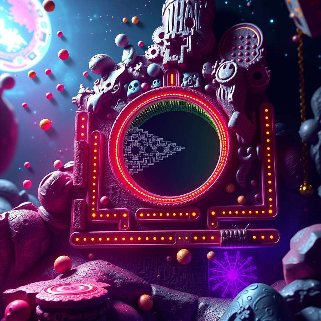 Image qr code pacman - Fantastical Pacman QR Code in a Vibr...