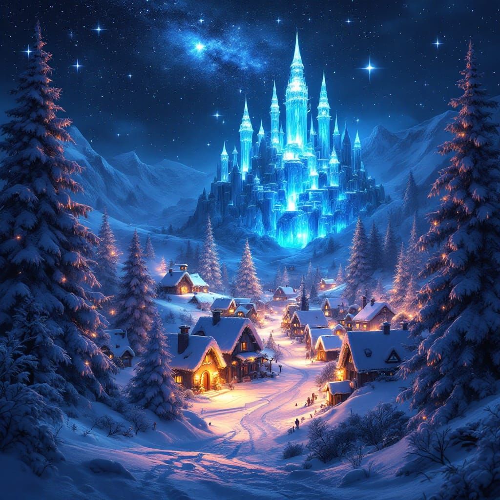 Christmas story - Enchanted Winter Wonderland Scene in Vibra...