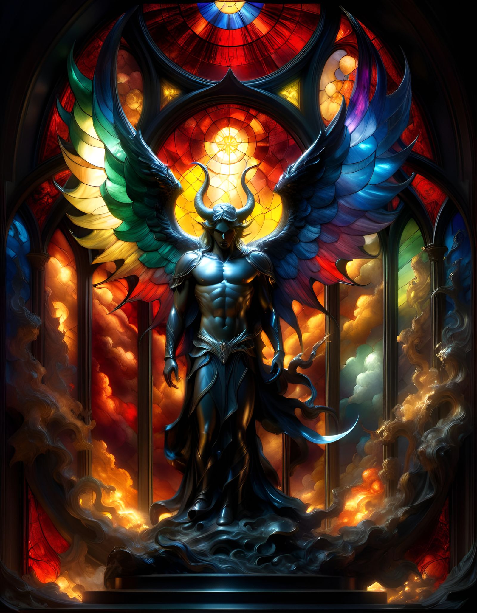 The fall of Lucifer - AI Generated Artwork - NightCafe Creator