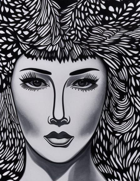 Ink drawing AI Self-portrait :4: - AI Generated Artwork - NightCafe Creator