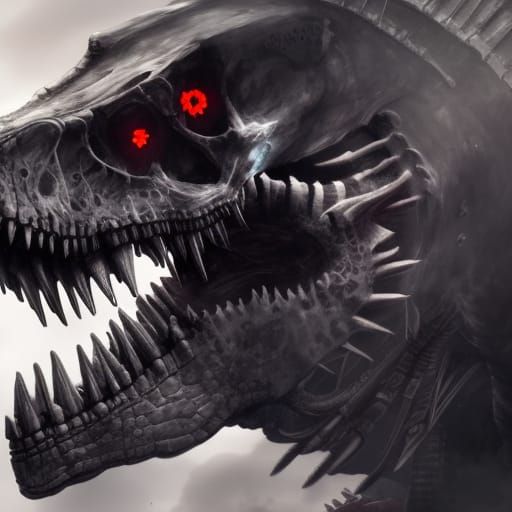 Badass Terminator Skellington Dinosaur - AI Generated Artwork ...