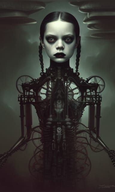 jenna ortega as wednesday addams - AI Generated Artwork - NightCafe Creator