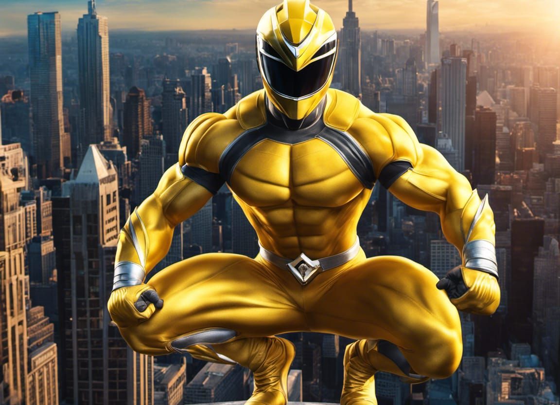 Mighty Muscle Yellow Ranger - AI Generated Artwork - NightCafe Creator