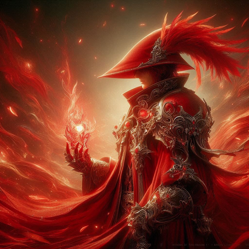 Red Mage / Shadow Chaser - AI Generated Artwork - NightCafe Creator