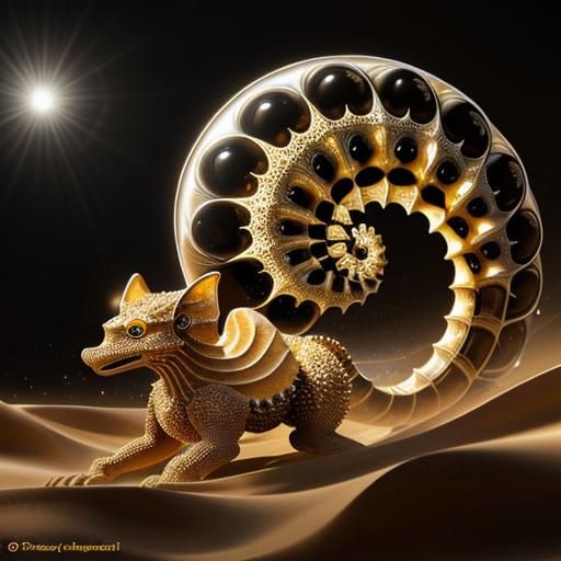 Sand creature dissolving into a swirl of transparent sand, fantasy ...