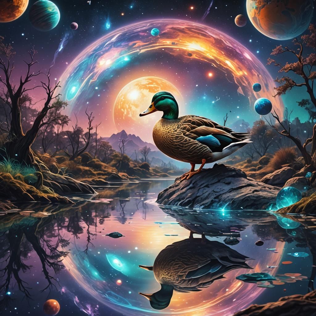 Duck in another universe - AI Generated Artwork - NightCafe Creator