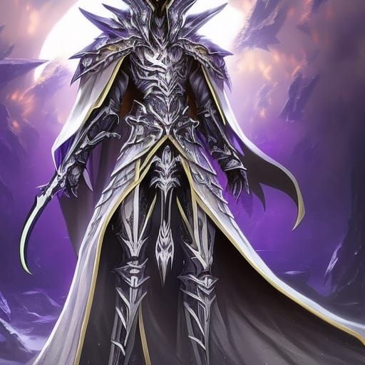 armored monster warrior under purple sky - AI Generated Artwork ...
