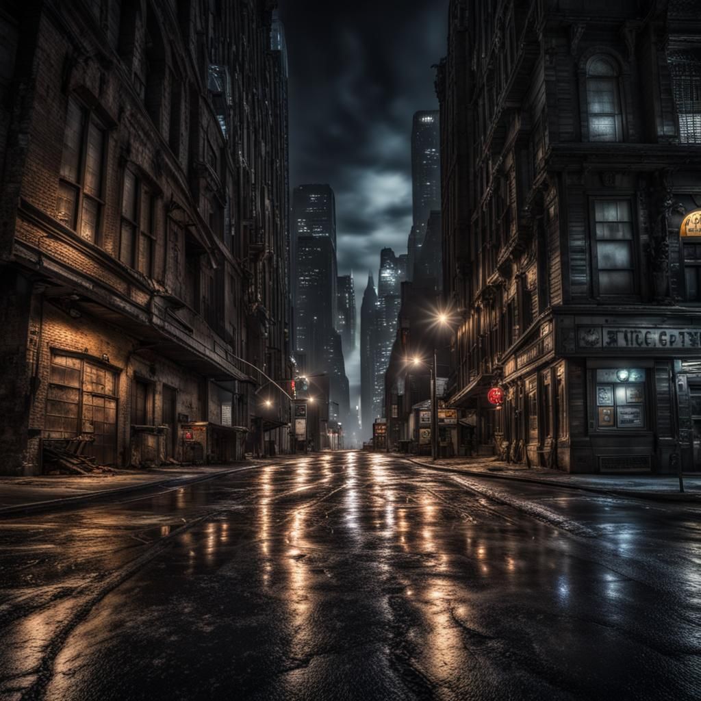 Gotham city at night - AI Generated Artwork - NightCafe Creator