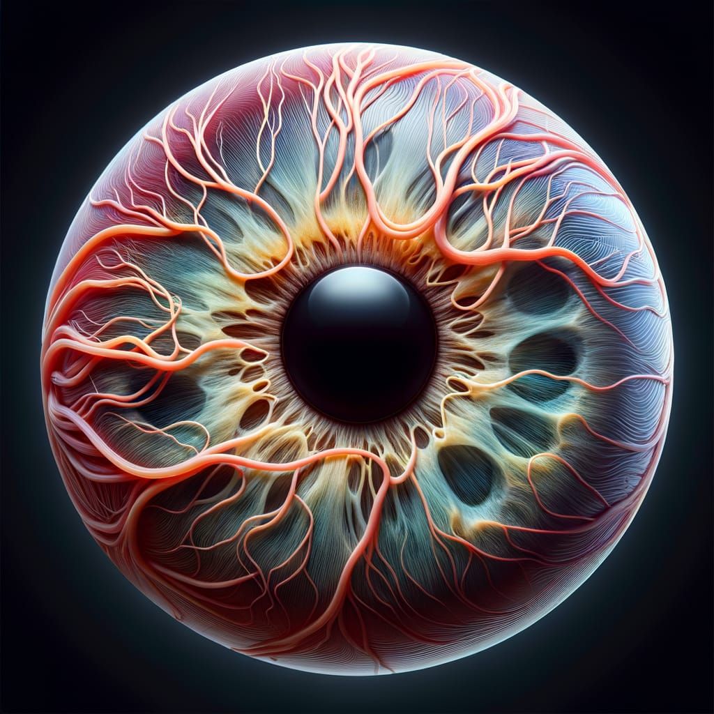 A Detailed Human Eyeball with Intricate Structure - AI Art