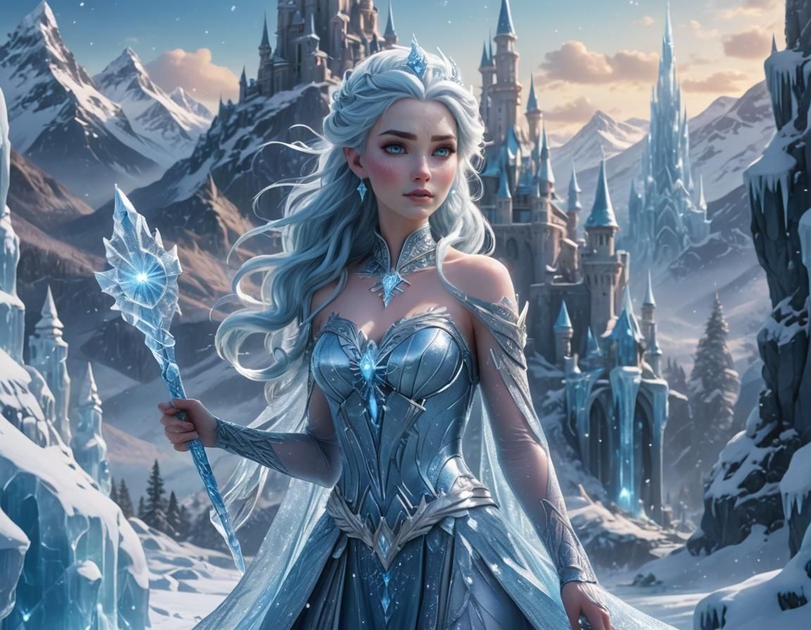 A majestic ice goddess in a frozen kingdom. - AI Generated Artwork ...