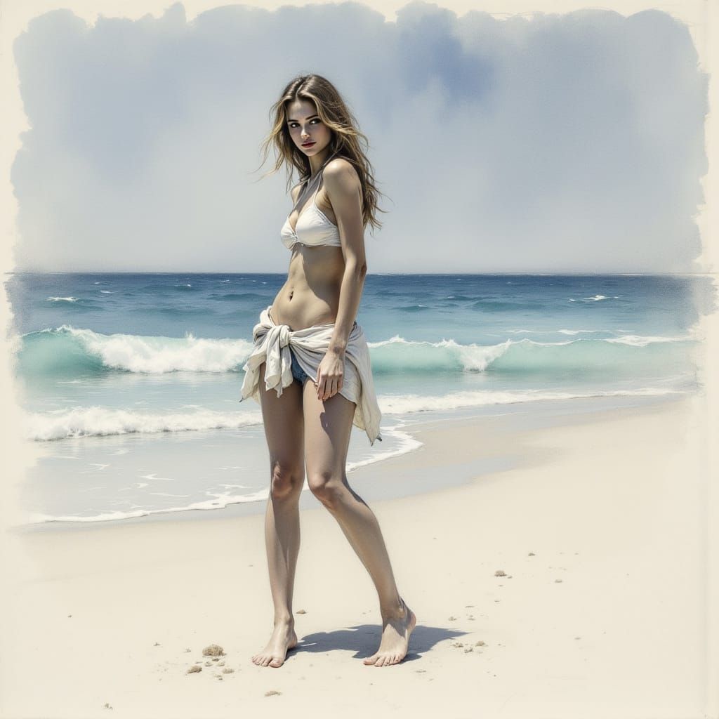 Doreen - Elegant Young Woman on Secluded Beach