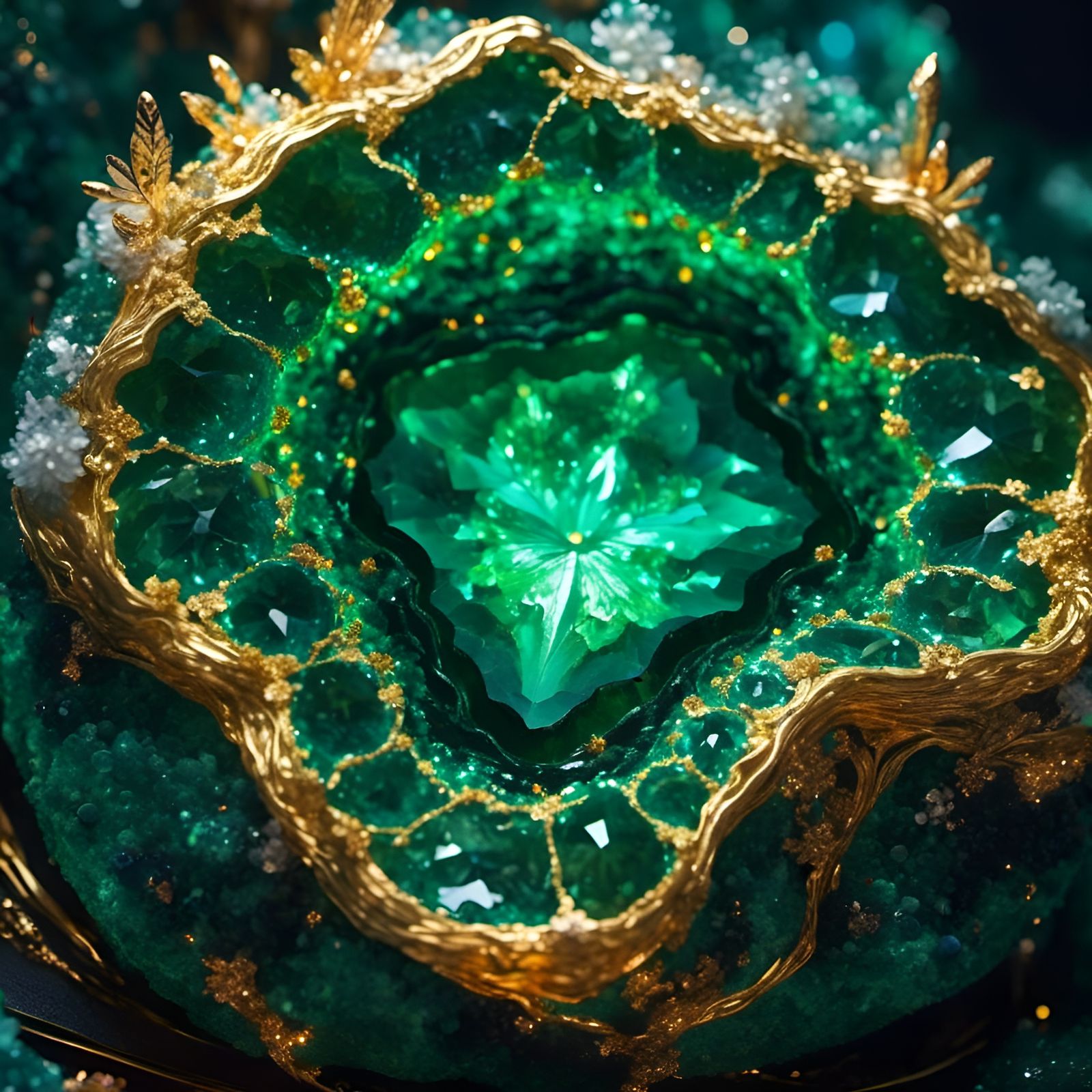Emerald geode - AI Generated Artwork - NightCafe Creator